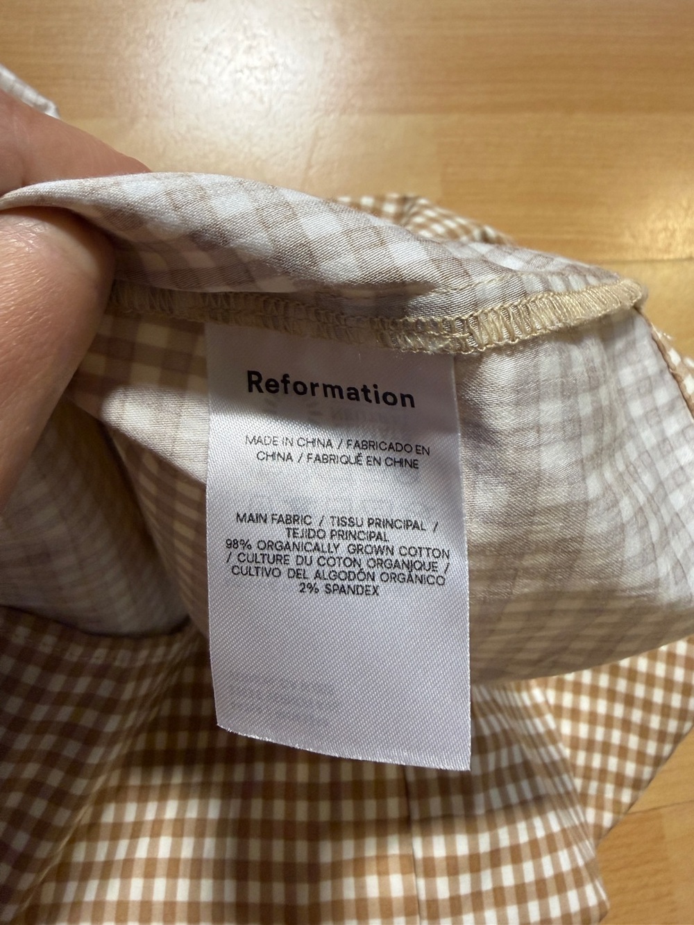 Reformation | Dresses | Reformation Kathleen Brown White Gingham Mini ...